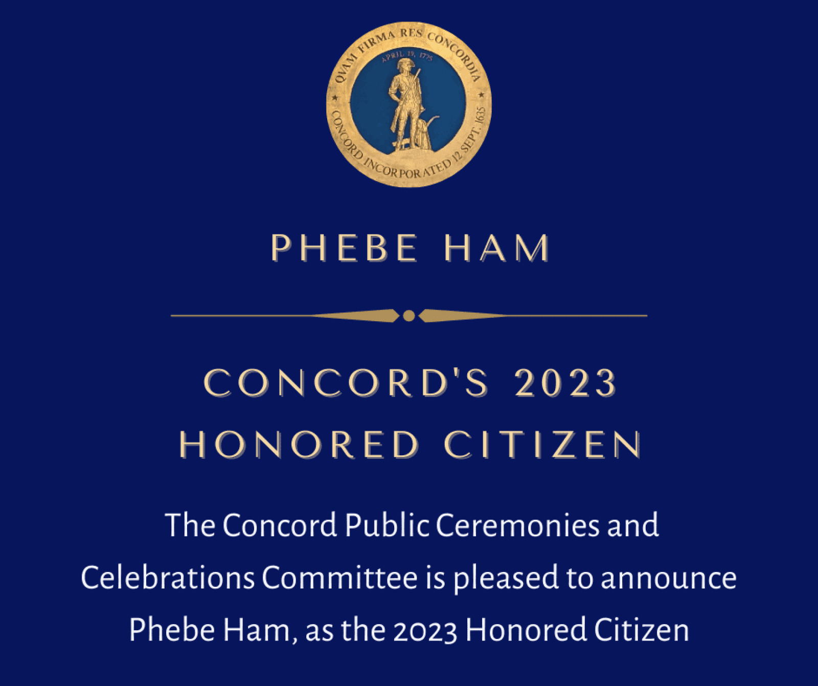 Honored Citizen of Concord - Visit Concord