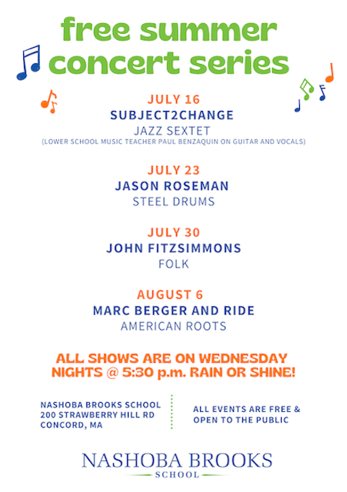 Summer Concert Series at Nashoba Brooks School- Visit Concord | July 23 ...